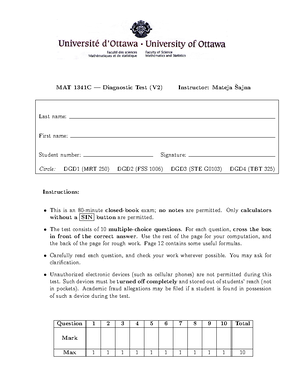 MAT1341 Midterm 2 Practice exam - MAT 1341 – Midterm 2 Practice Exam Let S = {(1, 1 , 0 , 0), (0 ...