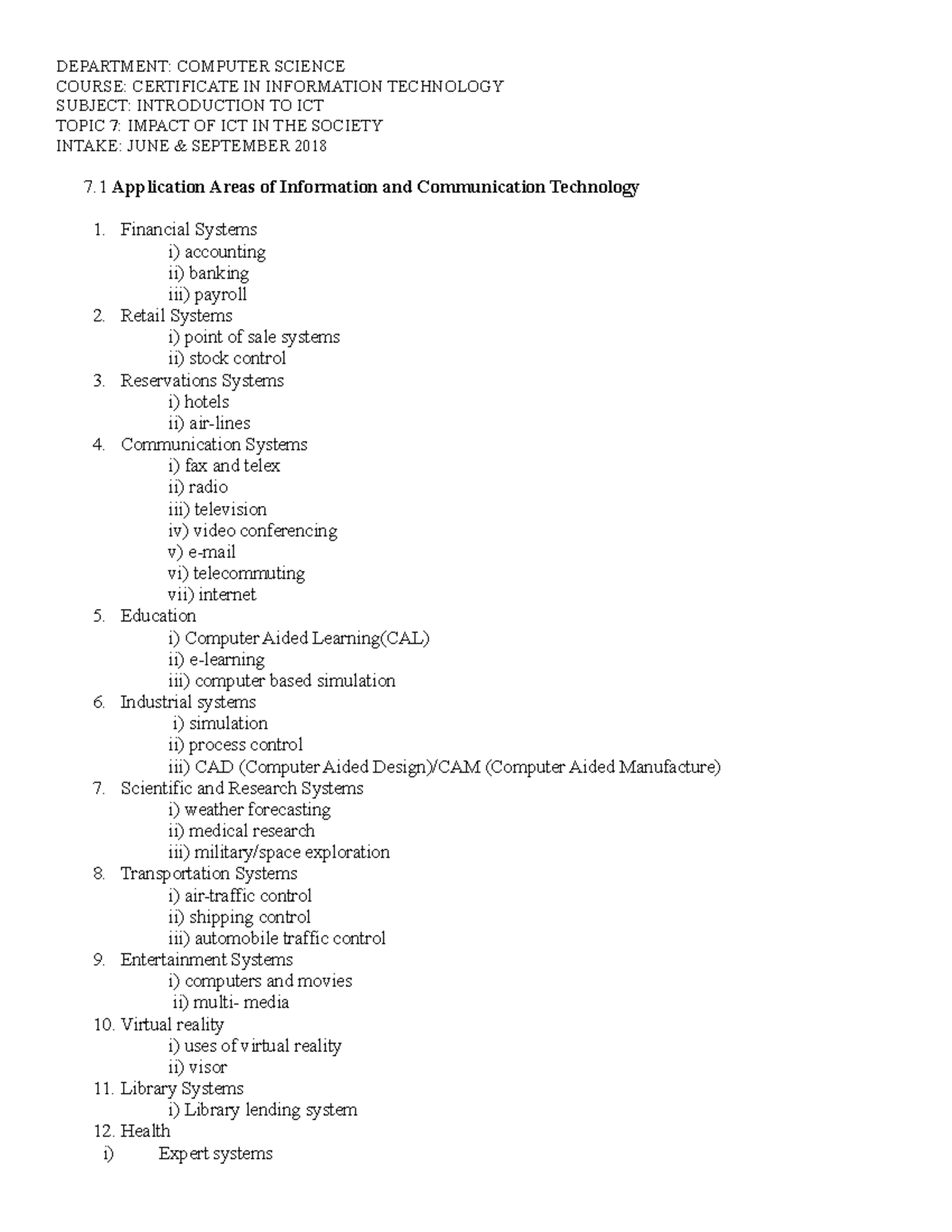 Chapter 6 - Data processing notes - DEPARTMENT: COMPUTER SCIENCE COURSE ...