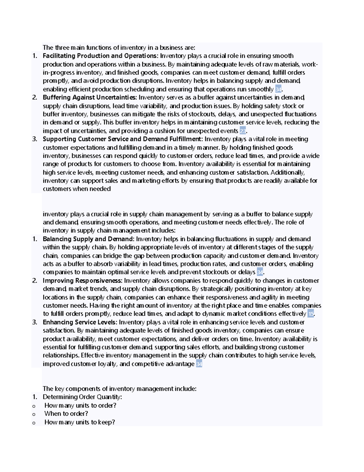 Nota inventory - note - The three main functions of inventory in a ...