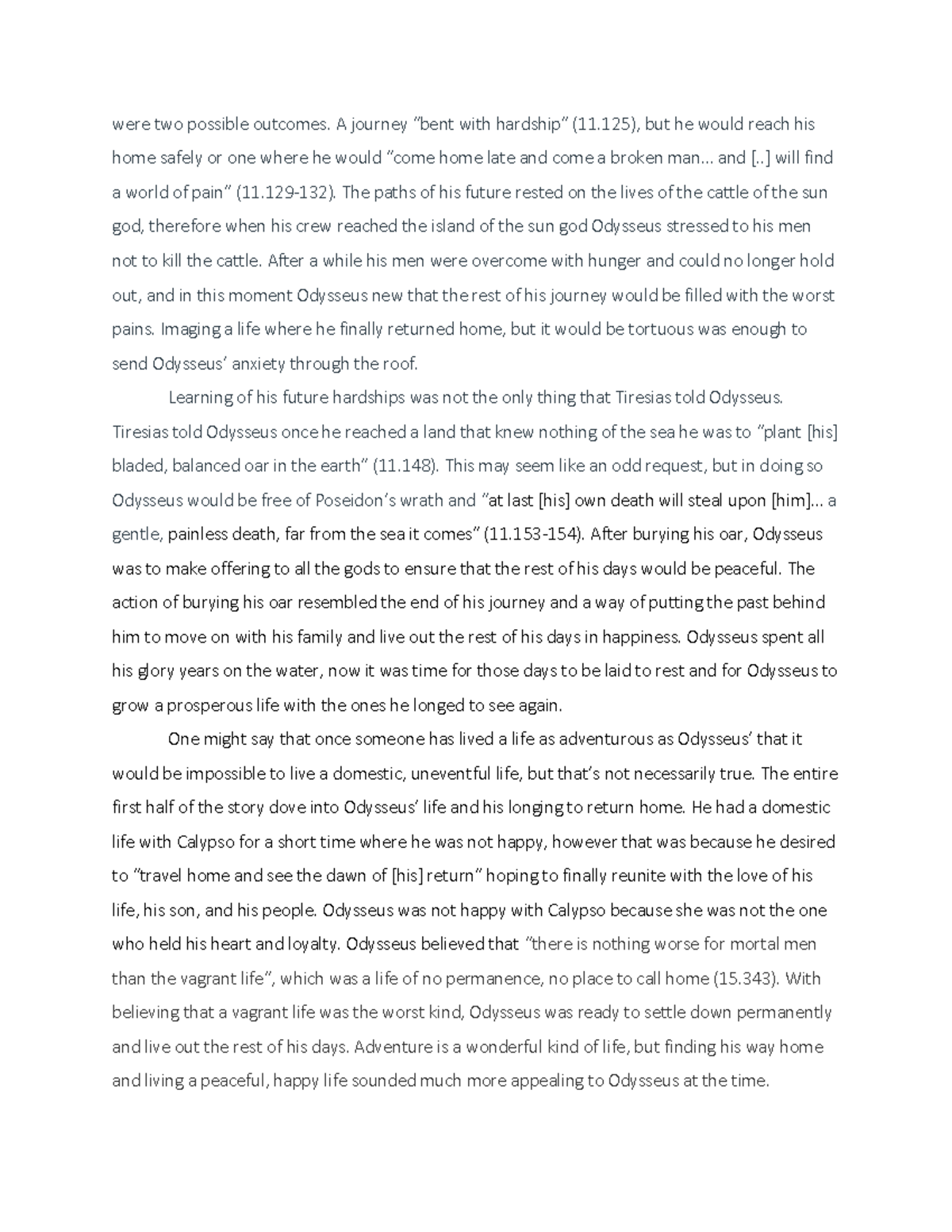 The Odyssey, Journal 2 2 - were two possible outcomes. A journey “bent ...