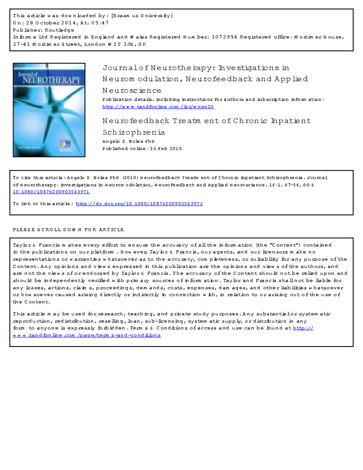 EEG 2010 Neurofeedback Treatment of Chronic Inpatient Schizophrenia ...