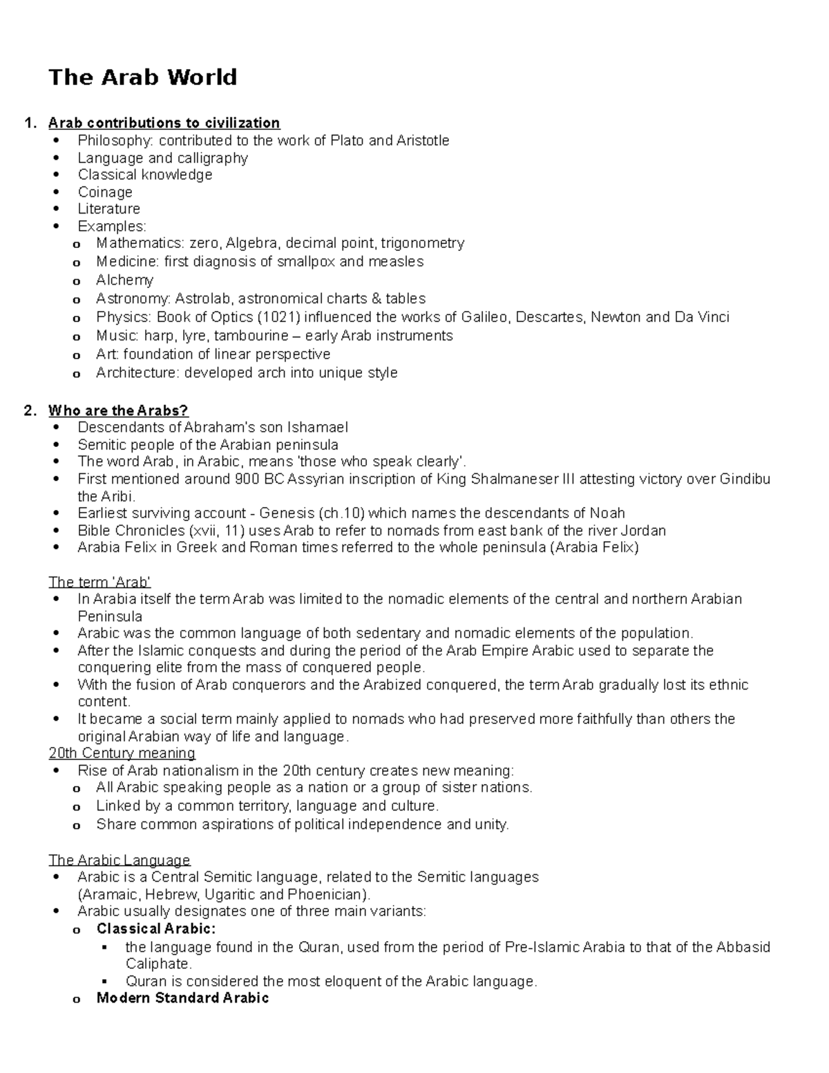 The Arab World - Arab contributions to civilization Philosophy ...