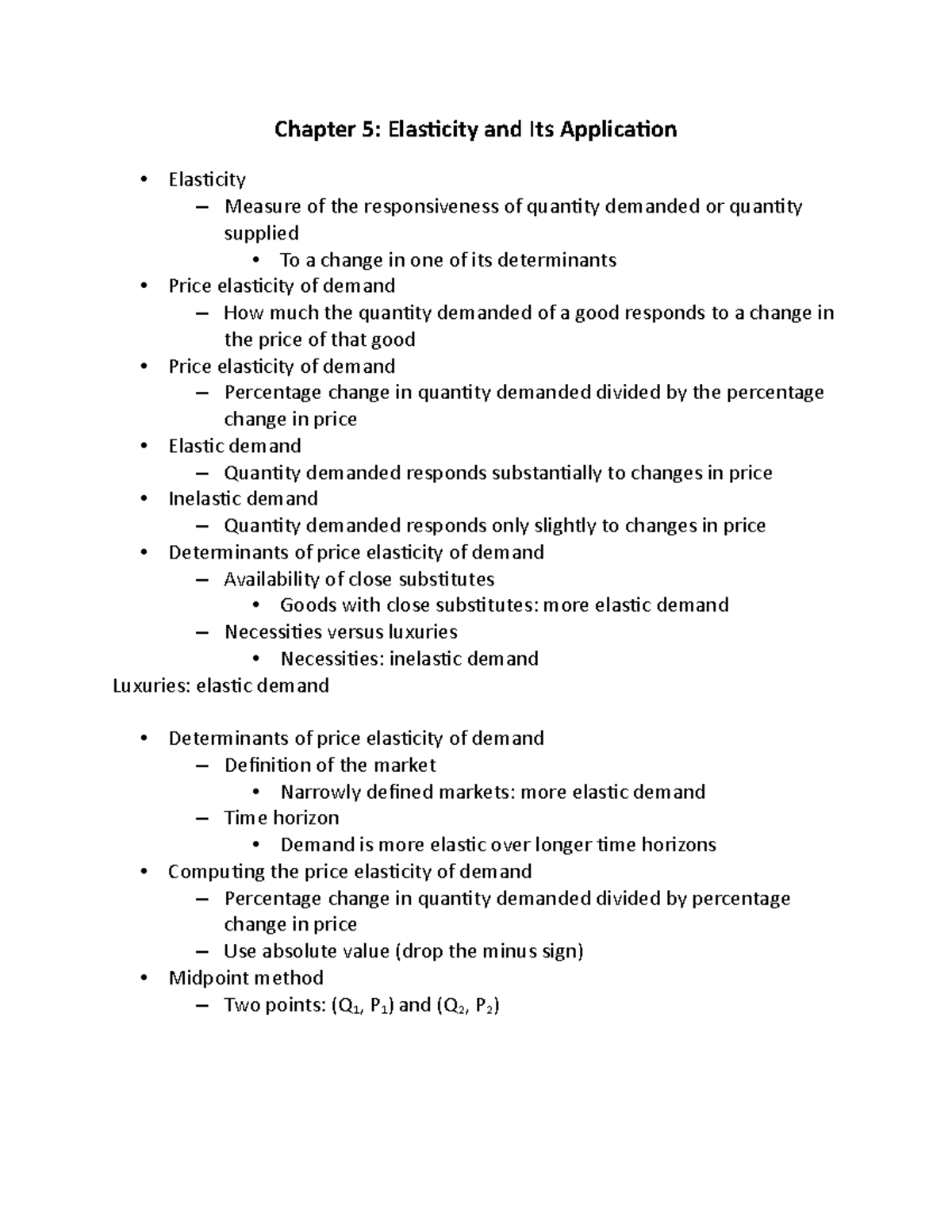 Chapter 5 - Part 1 - Elasticity and its applications - Chapter 5: Elasticity and Its Application ...