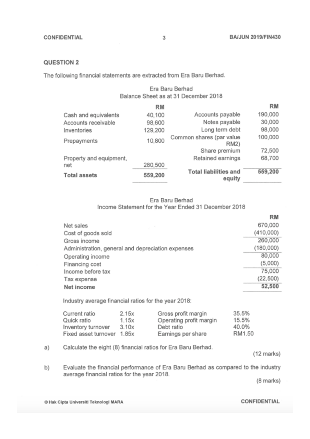 Tutorial Question for Chapter 3 , UiTM - Introduction to Corporate ...