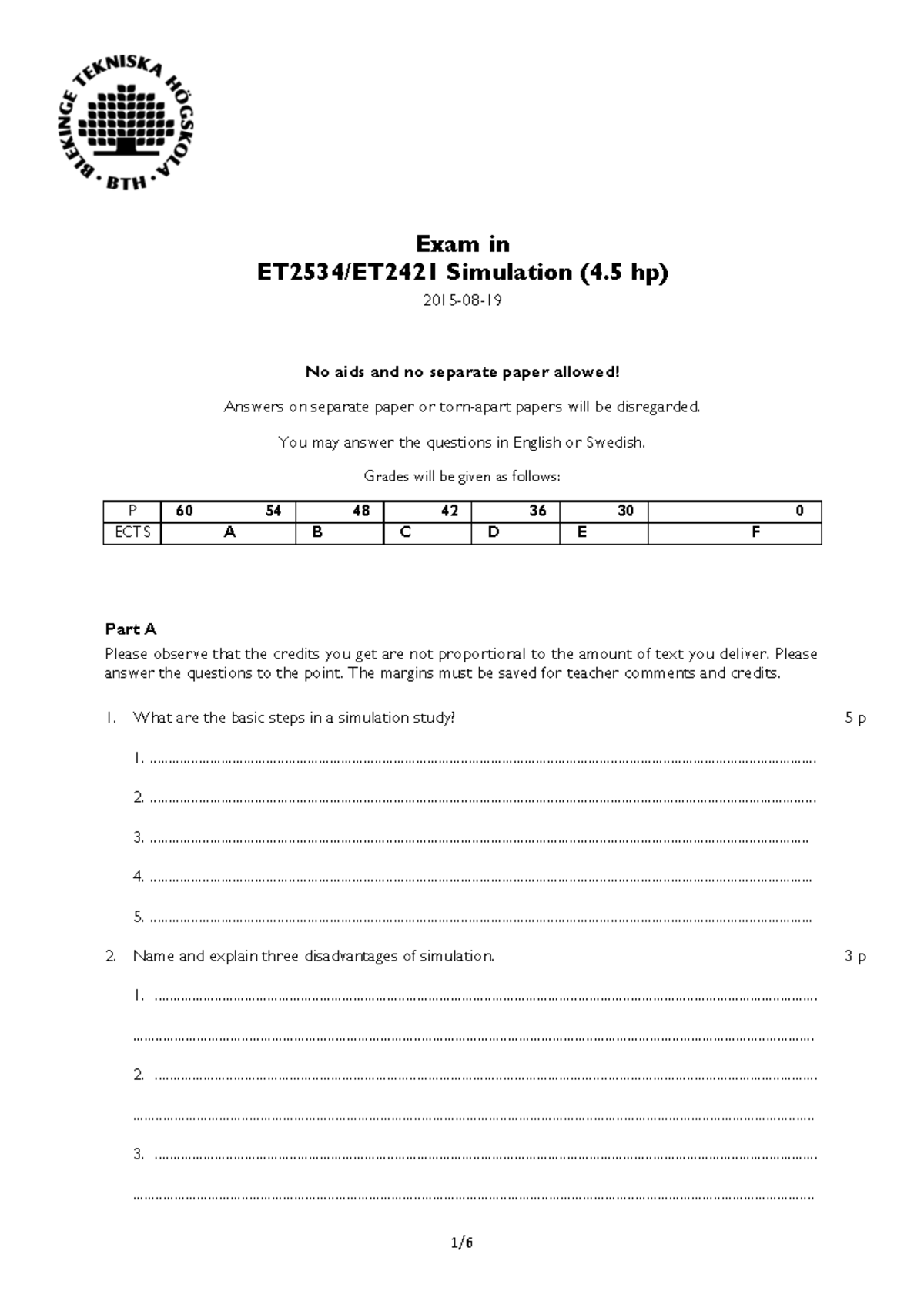 ET2534 2015 08 19 - 190114 Exam TEK017 - Exam in ET2534/ET2421 ...