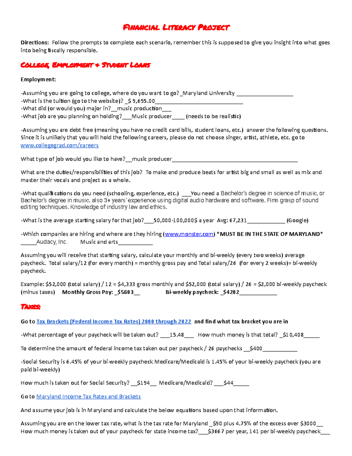 Financial Literacy Project 2020-21 - Financial Literacy Project ...