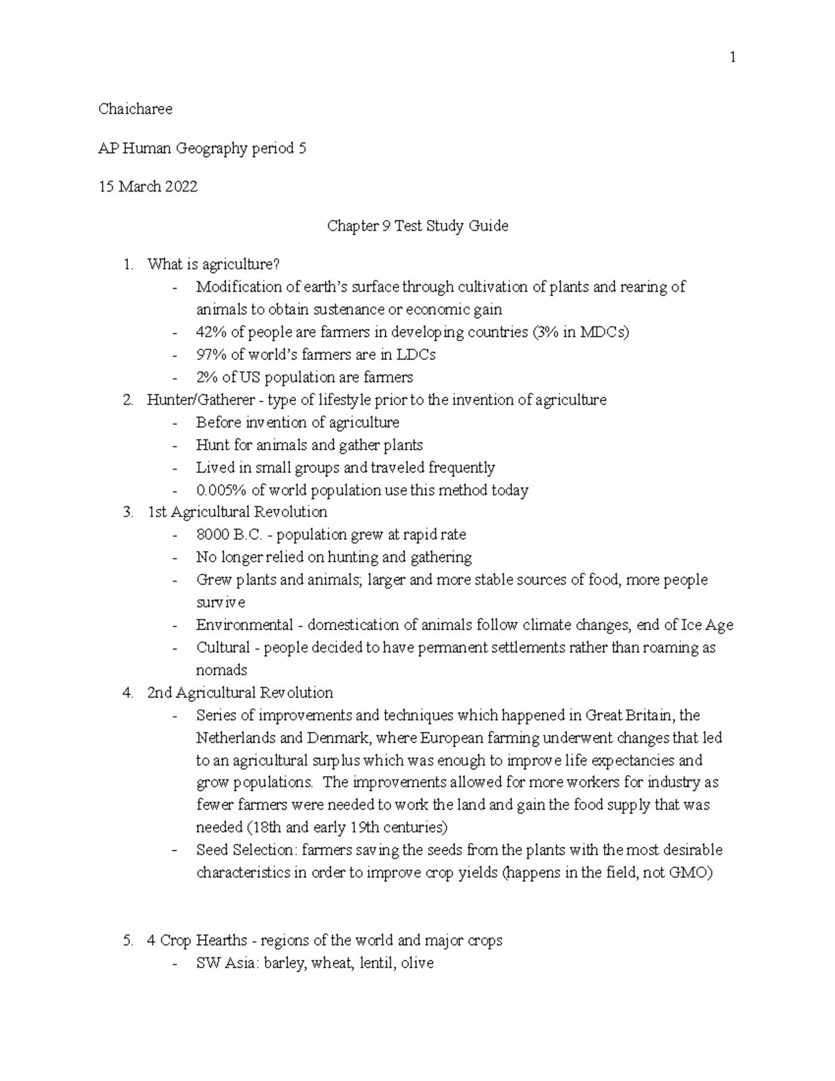 Chapter 9 Tuiz Study Guide - Aphug - Chaicharee AP Human Geography ...