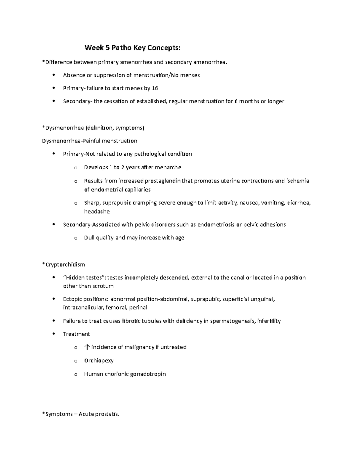 Week 5 Patho Key Concepts - NUR2063 - Studocu