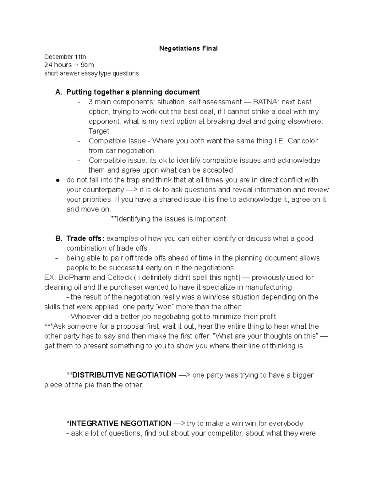 Negotiations Final - Negotiations Final December 11th 24 hours → 9am ...