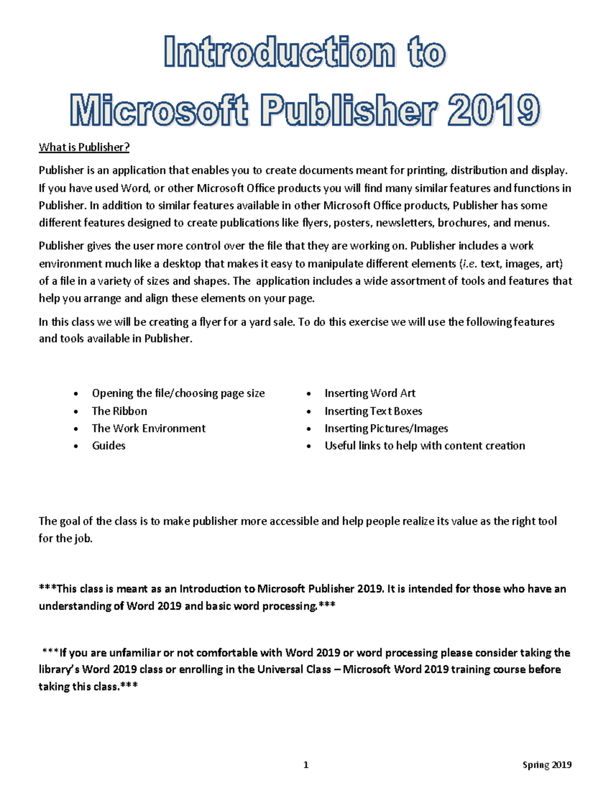 Introduction to Microsoft Publisher 2019 - What is Publisher? Publisher ...