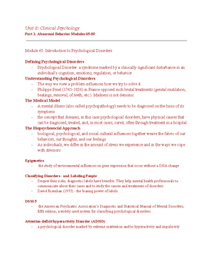 AP Psych Unit 7 - Unit 7: Motivation, Emotion, and Personality Part 1 ...