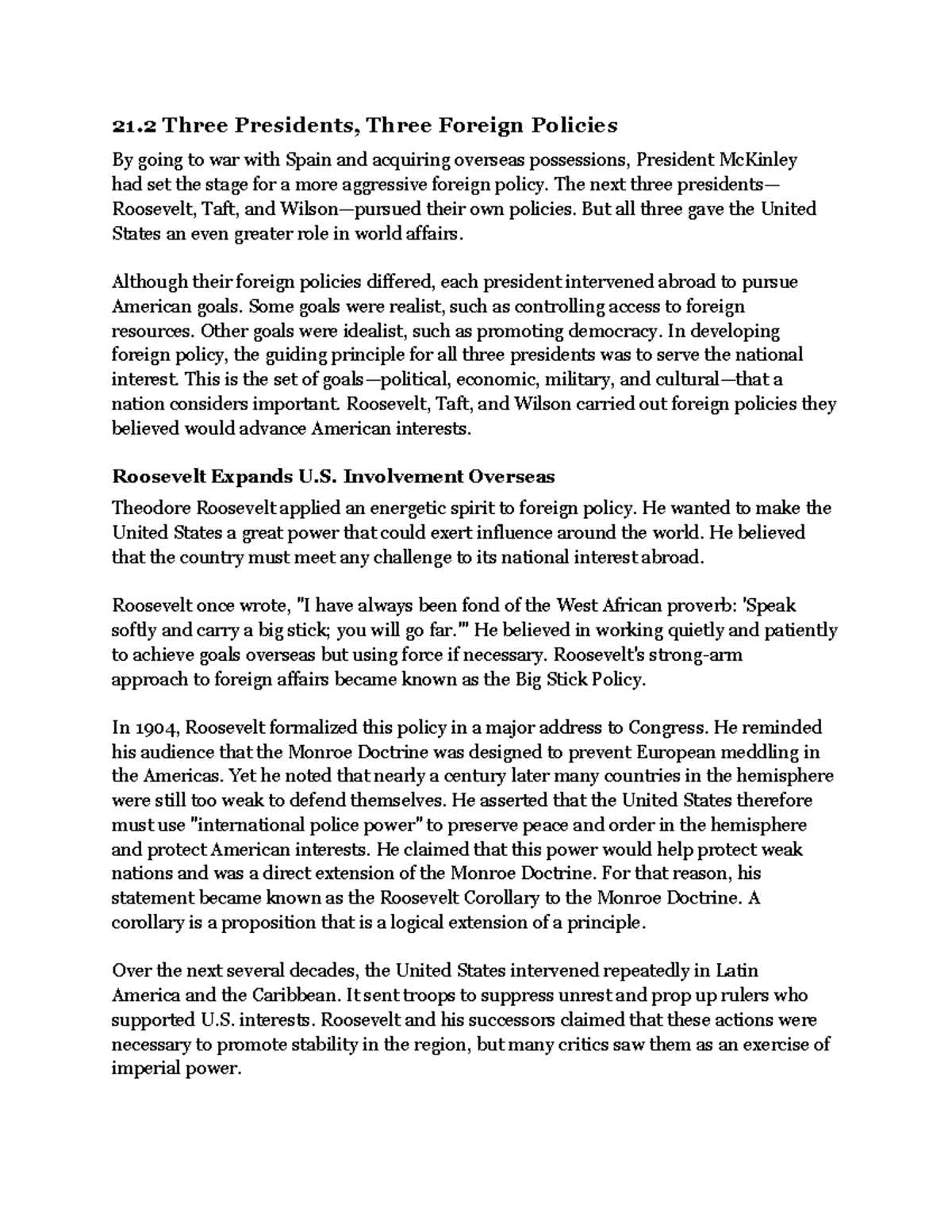 21.2 Three Presidents, Three Foreign Policies - The next three ...