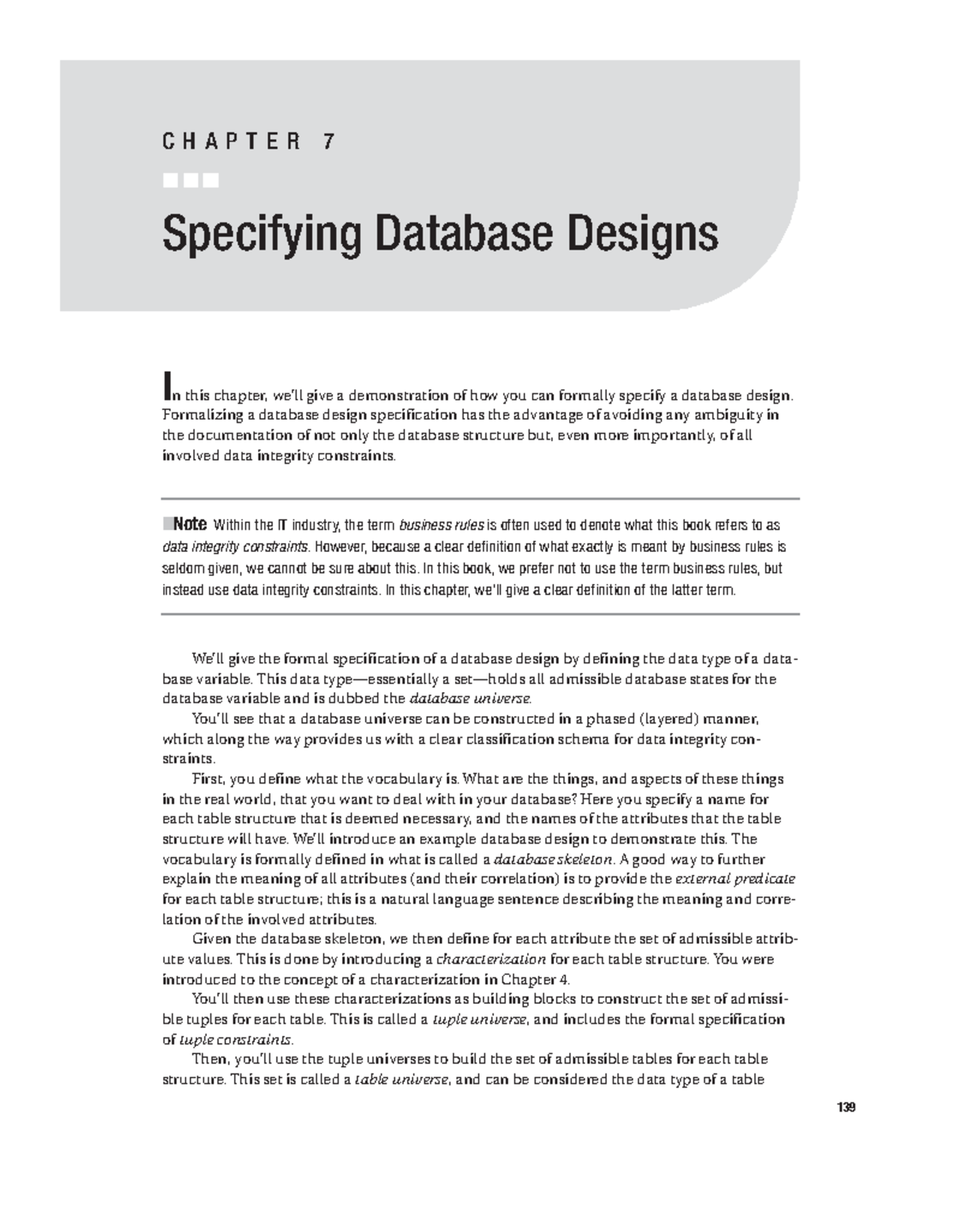 Chapter 07 - Specifying Database Designs - 7451CH07 5/15/07 9:43 AM ...