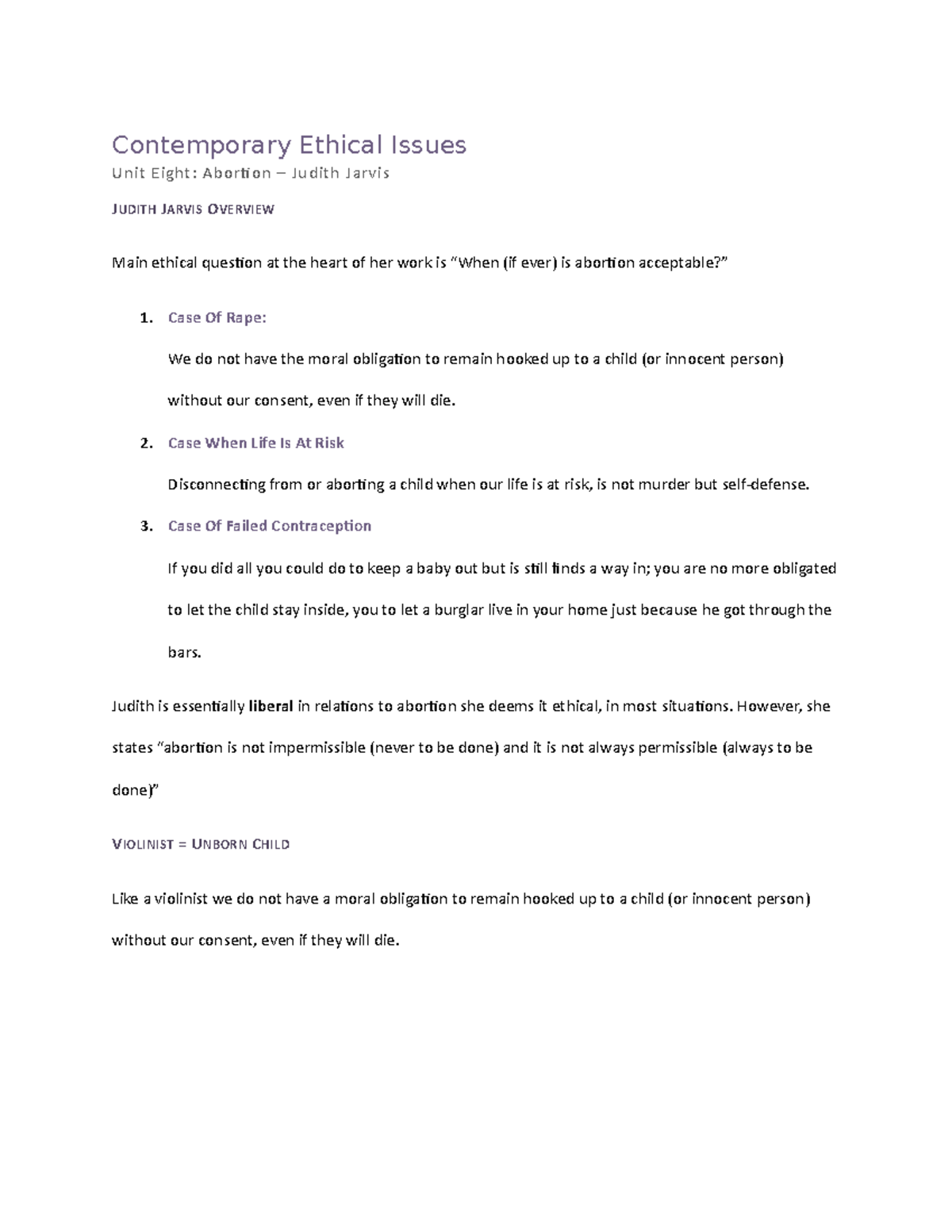 Unit Eight - PHI 1630 Contemporary Ethical Problems Professor: Tiffany ...