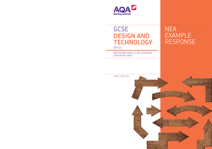 YEAR 10 GCSE DT NEA Exemplar - GCSE DESIGN AND TECHNOLOGY (8552) NEA ...