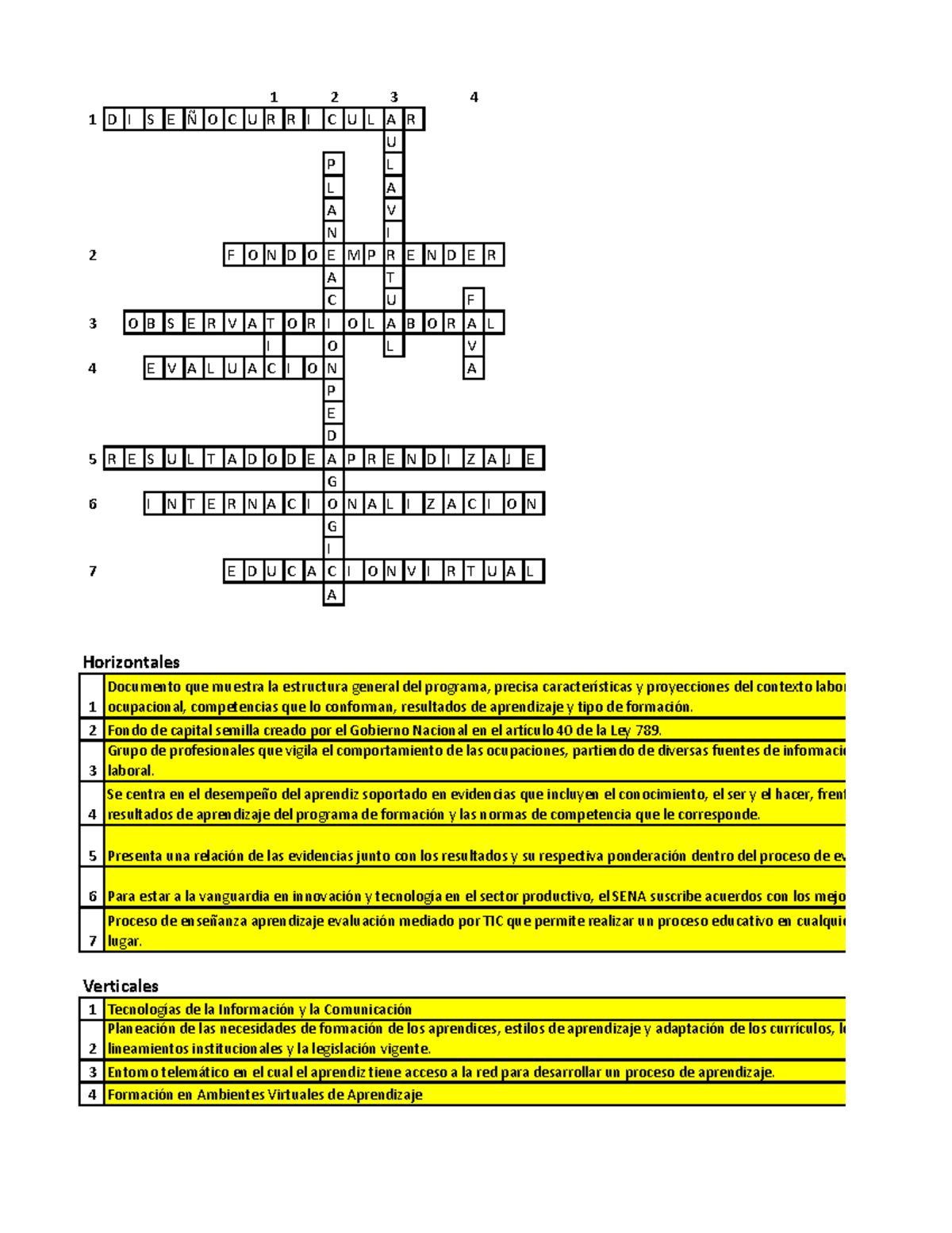 Anexo Crucigram - 1 2 3 4 1 D I S E Ñ O C U R R I C U L A R U P L L A A ...