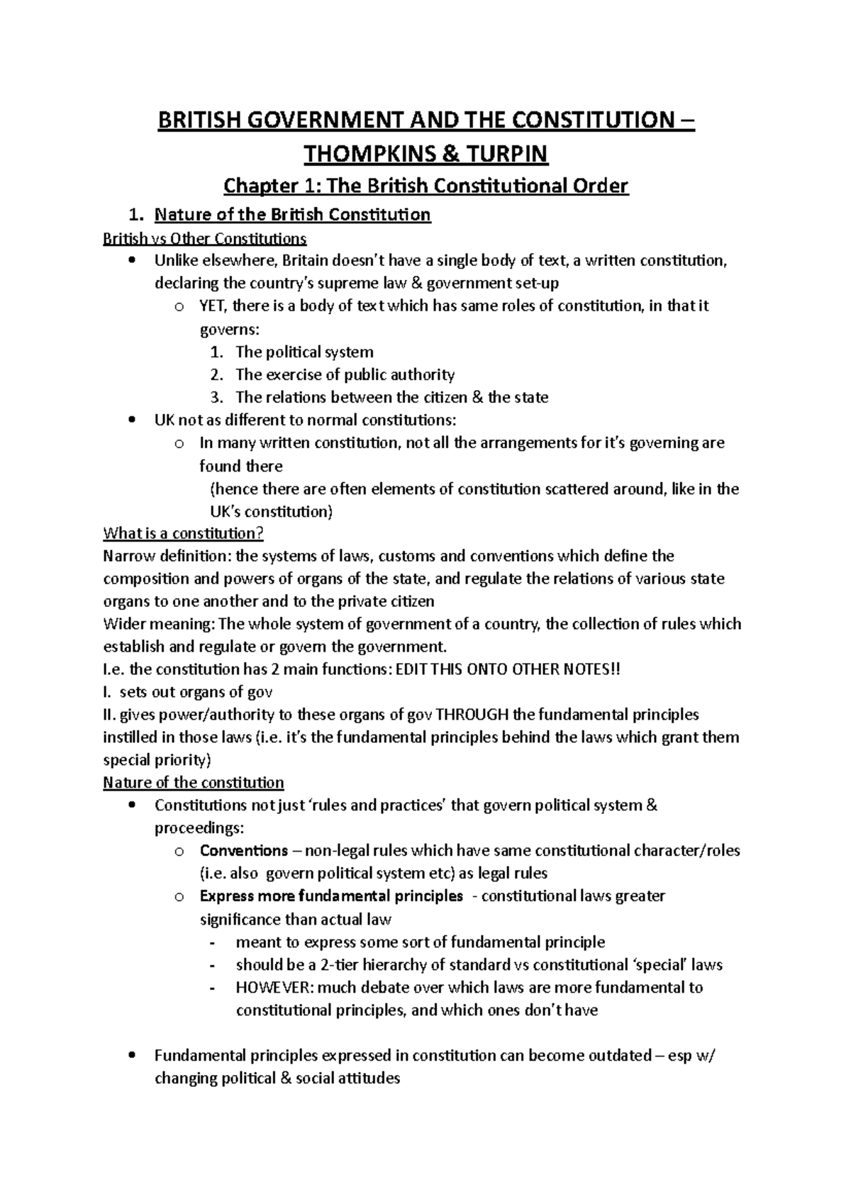 British Government AND THE Constitution - jb work - BRITISH GOVERNMENT ...