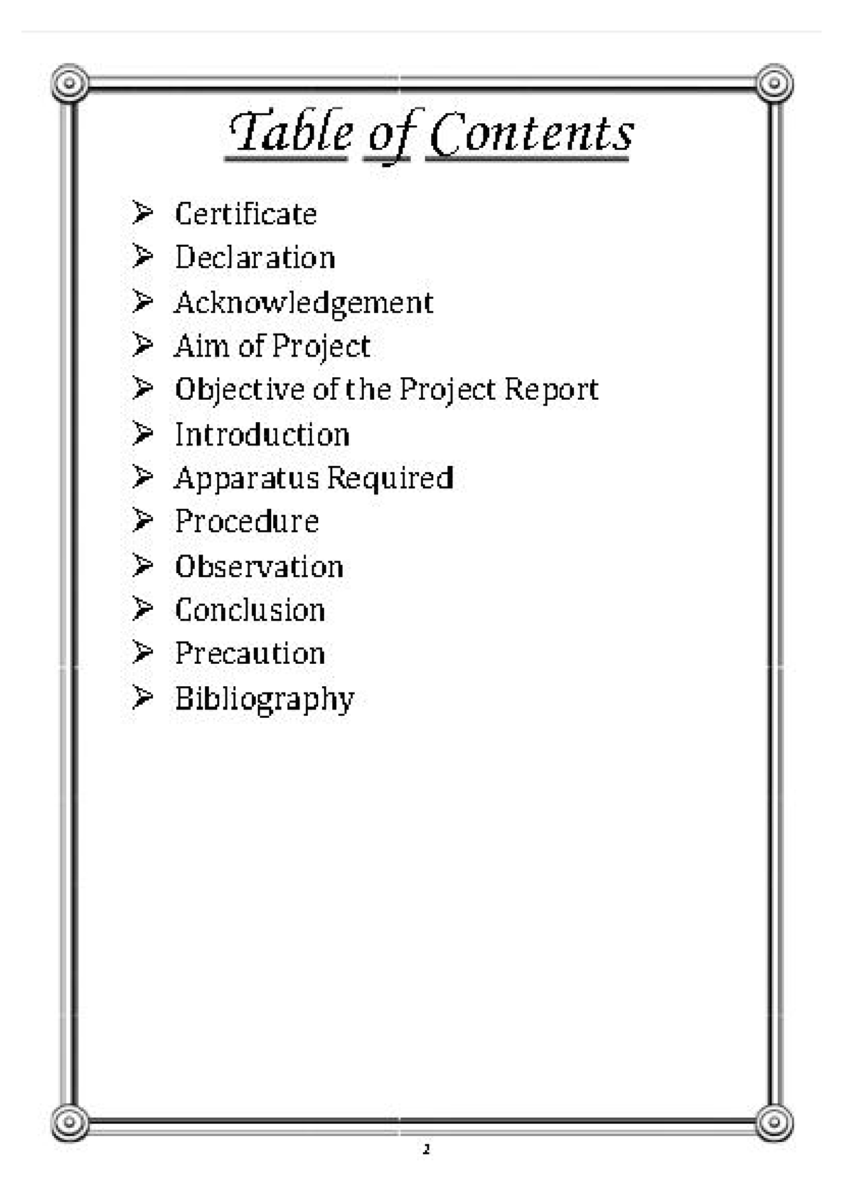 2 - Project - Table of Contents Certificate Declaration Acknowledgement ...