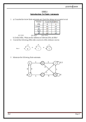 794 Fla Assignment - Formal Languages And Automata Theory - Studocu