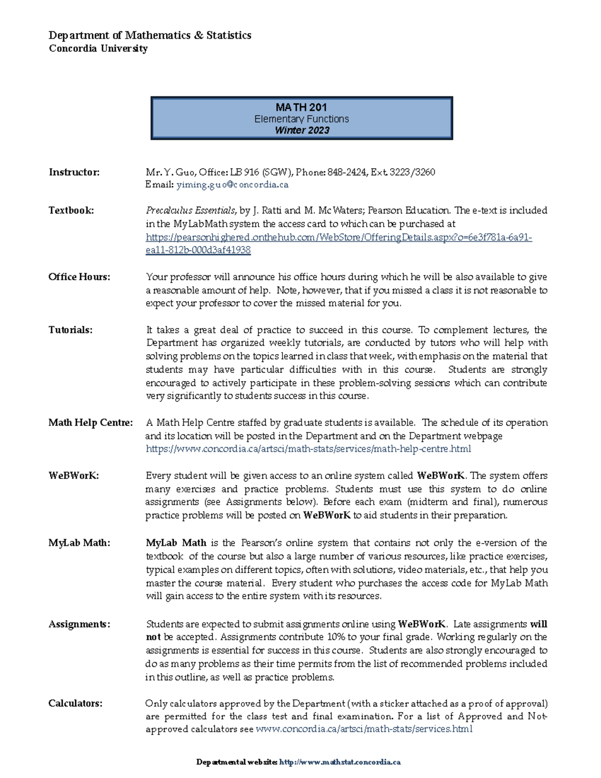 MATH201 4 23 - syllabus of math 201 winter 2023 - Departmental website ...