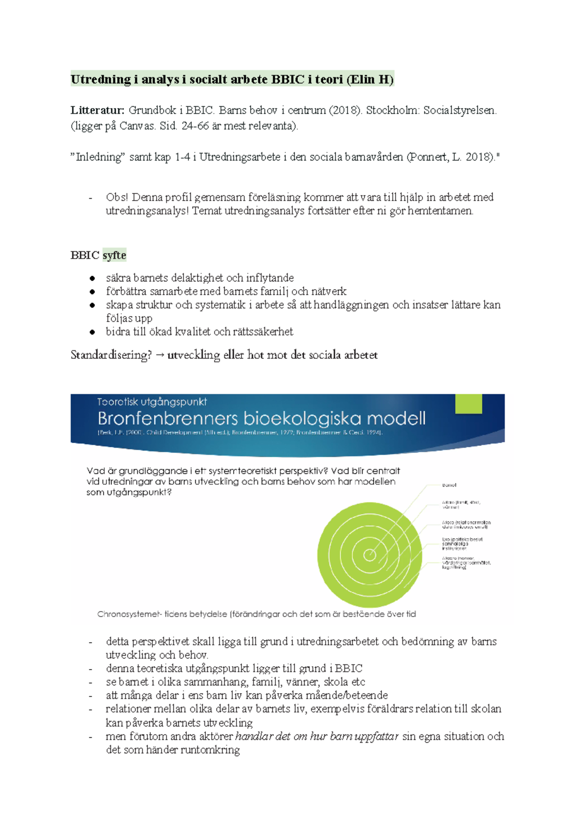 BBIC i teorin sq4241 barn ungdom & familj - Utredning i analys i ...