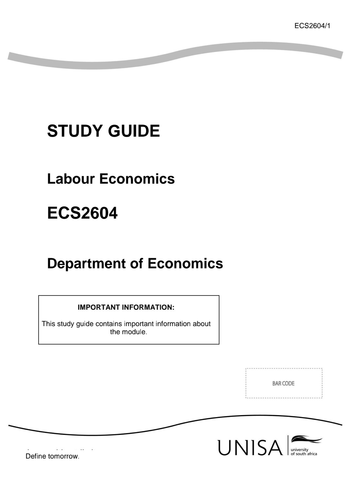 ECS 2604 Study Guide - ECS2604 - Studocu