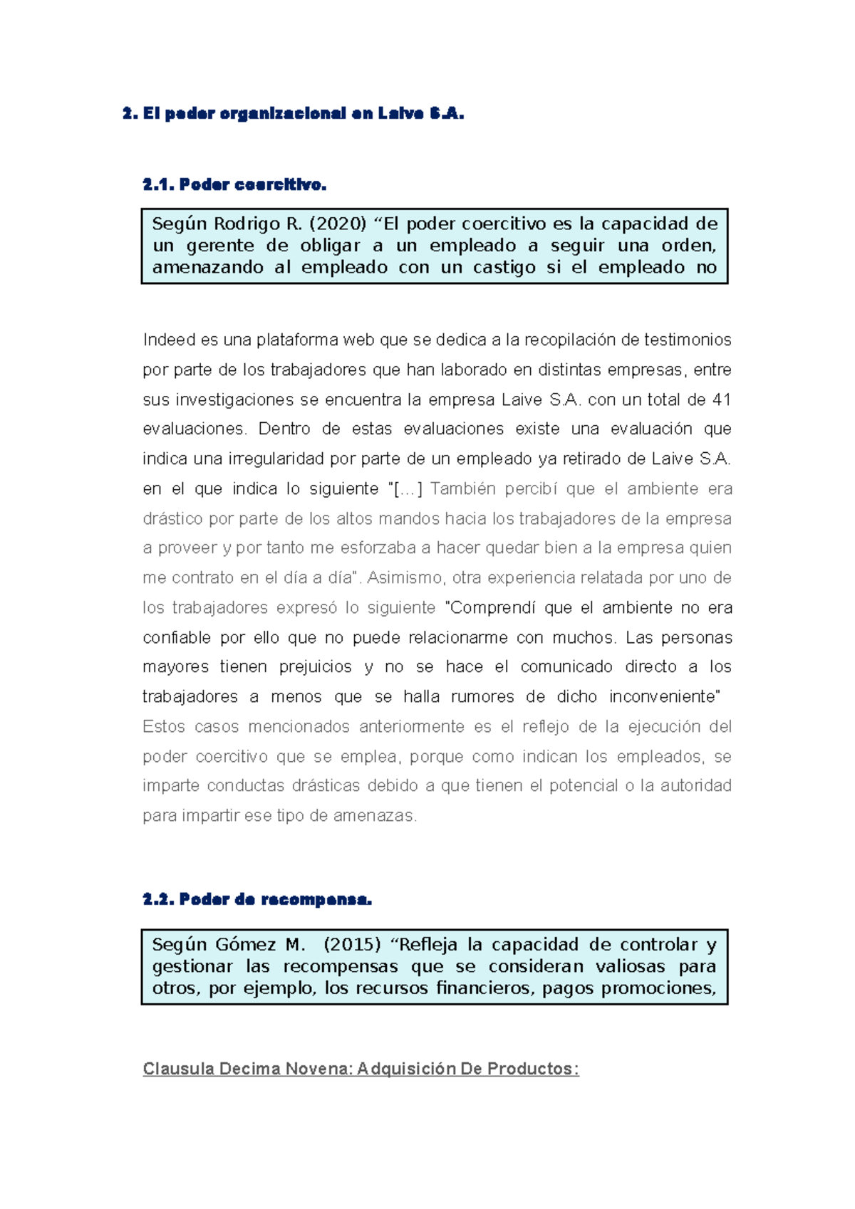 Poder Y Estructura - Textos - El poder organizacional en Laive S. Poder ...