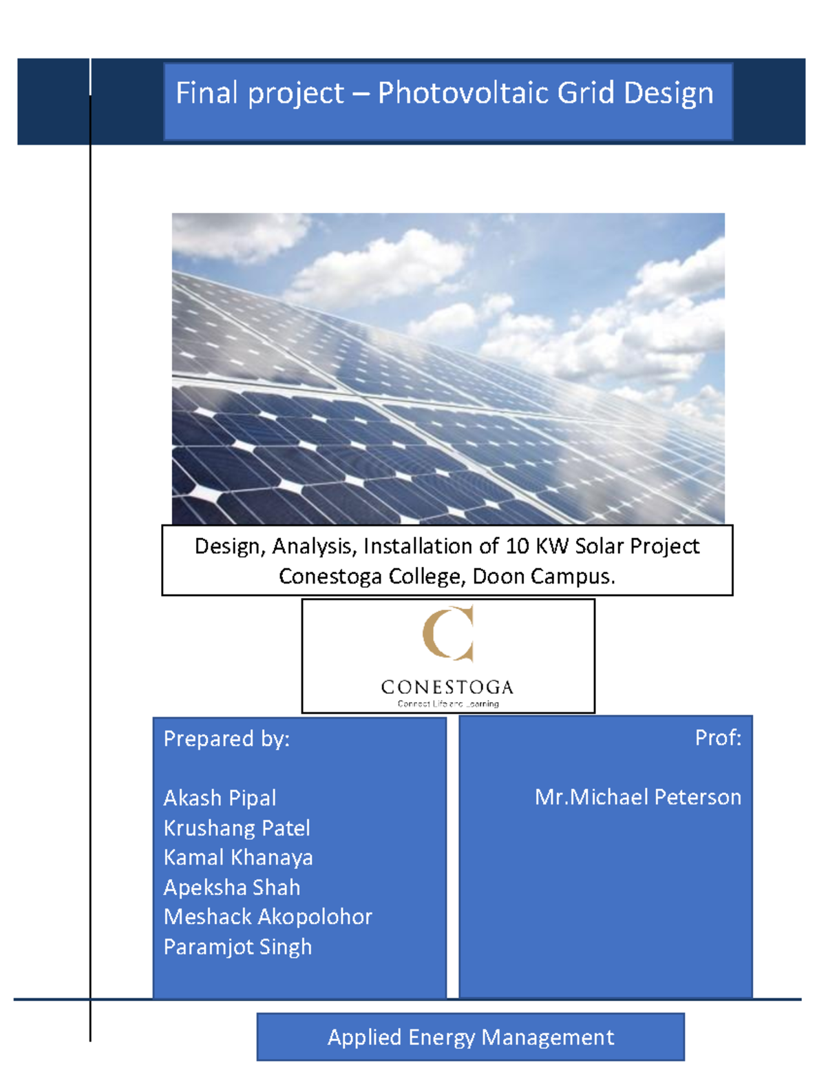 Final project photovoltaic - Final project – Photovoltaic Grid Design ...