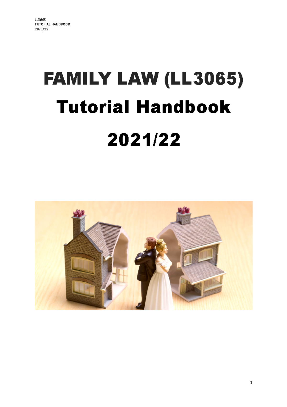 Tutorial Handbook 2021-2022 - TUTORIAL HANDBOOK 2021/ FAMILY LAW ...