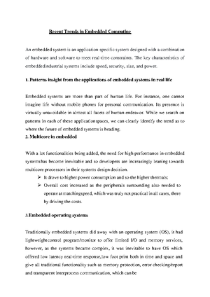 Module 6 embedded - MODULE - Distributed Embedded Systems 1 In a ...