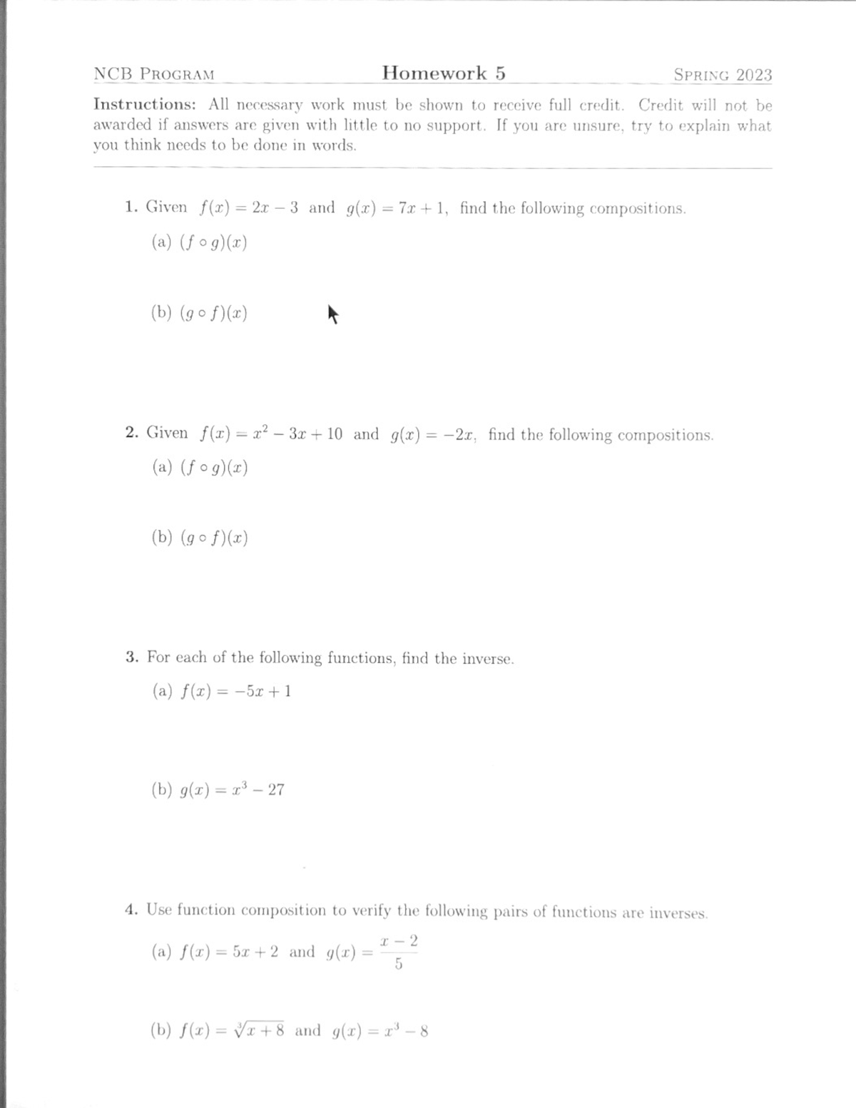 Homework 21 - All necessary work must be shown to receive full credit. Credit will not be ...