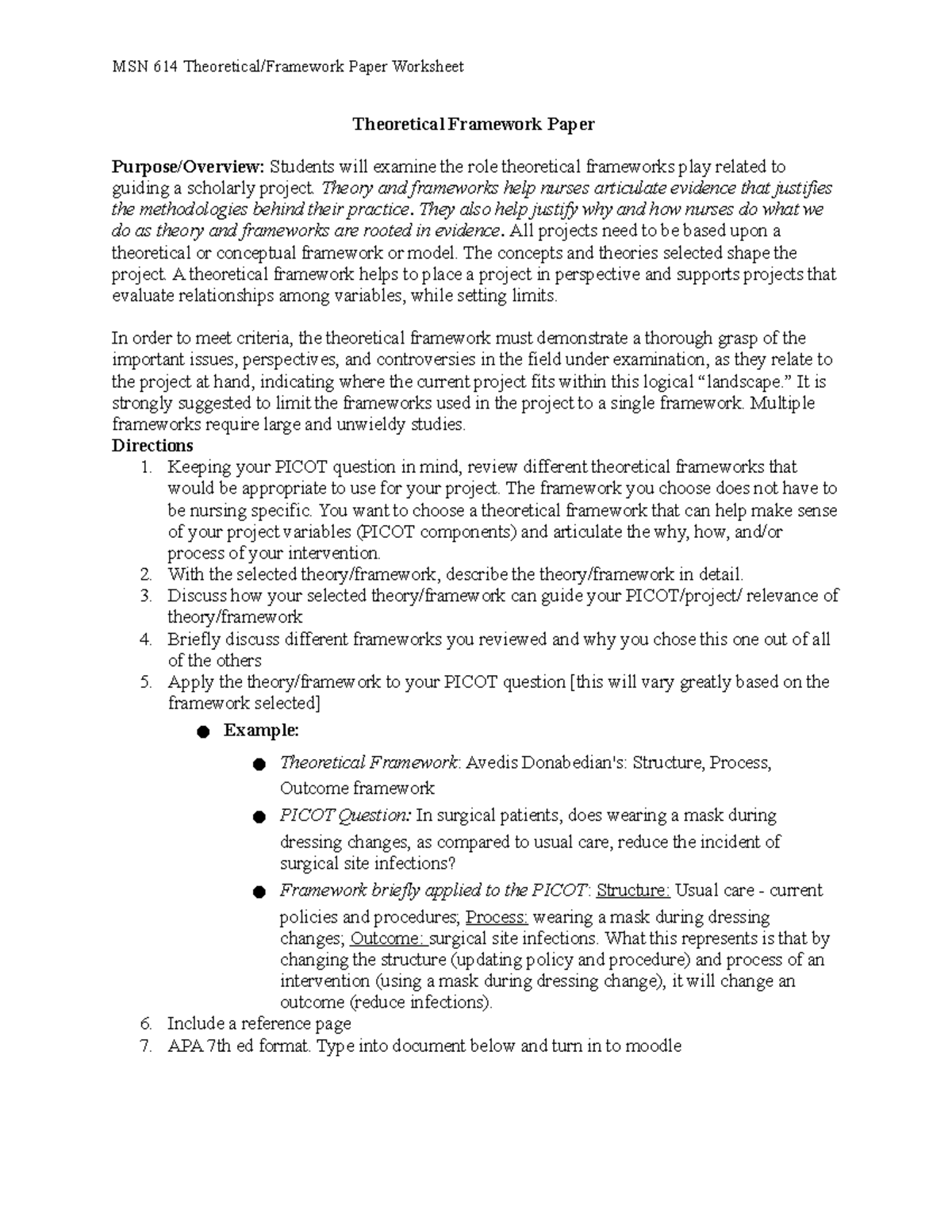 Revised framework worksheet f7506f5e62c614934152 fa2f4e85afaf - MSN 614 ...