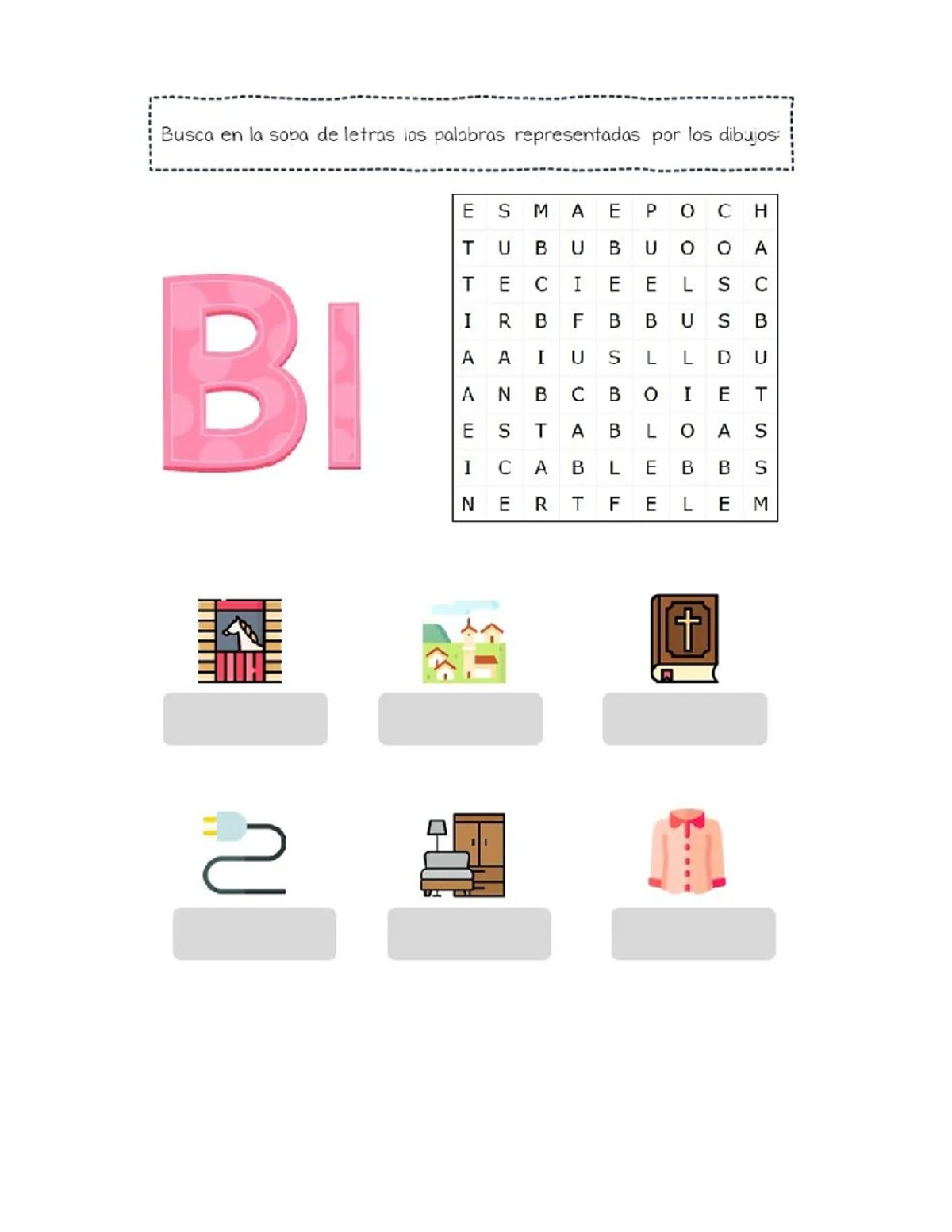 Sopa de letras BL-BR - Lengua Materna - Busca en la sopa de letras las ...