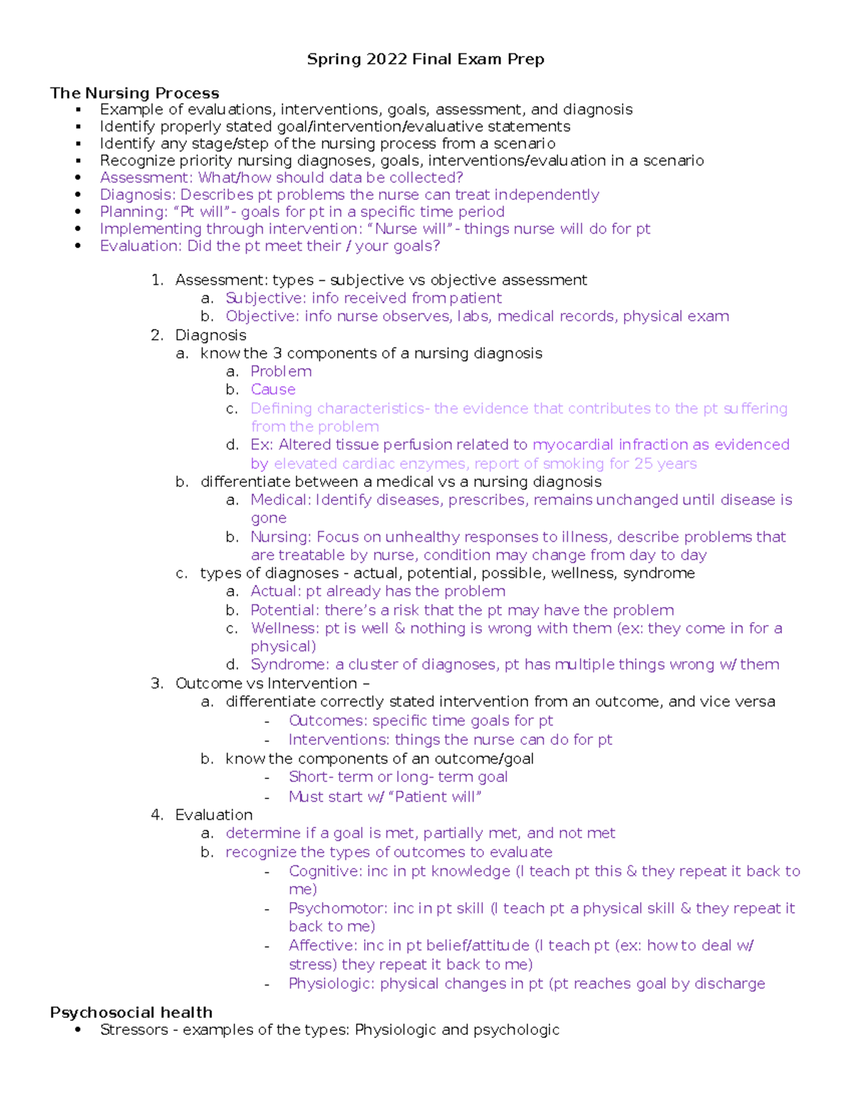 Concepts Final Exam SG - Spring 2022 Final Exam Prep The Nursing ...