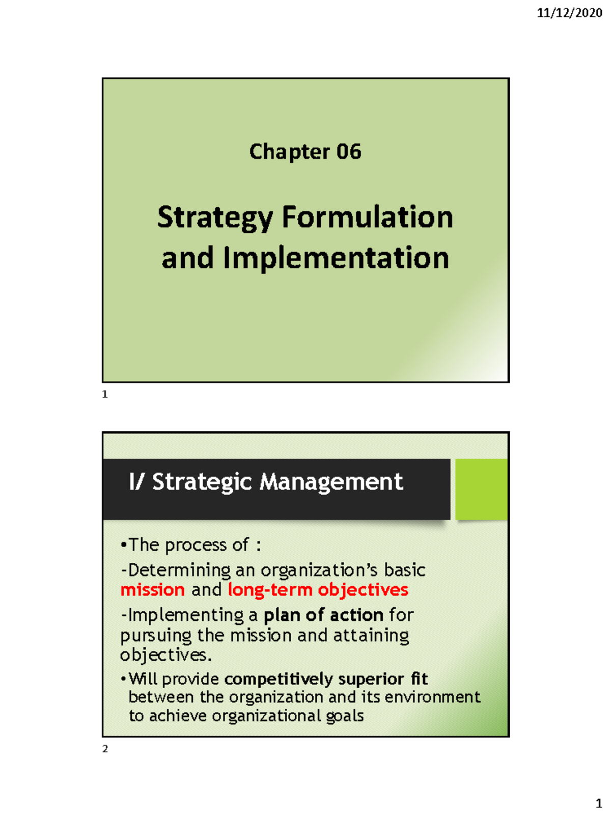 CHP06 Strategy Formulation and Implementation - Chapter 06 Strategy Formulation and ...
