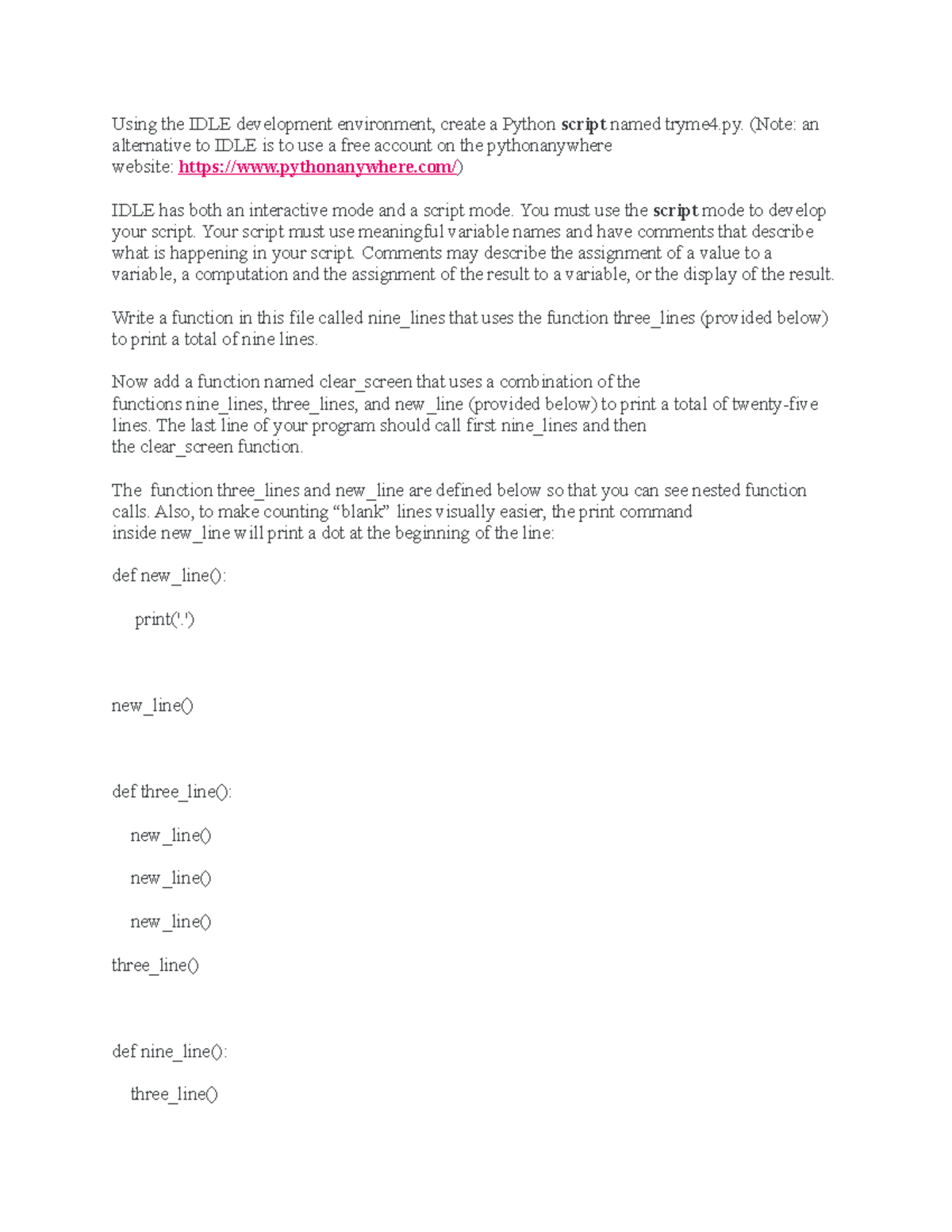 Programming assign. unit 2 - Using the IDLE development environment, create a Python script ...