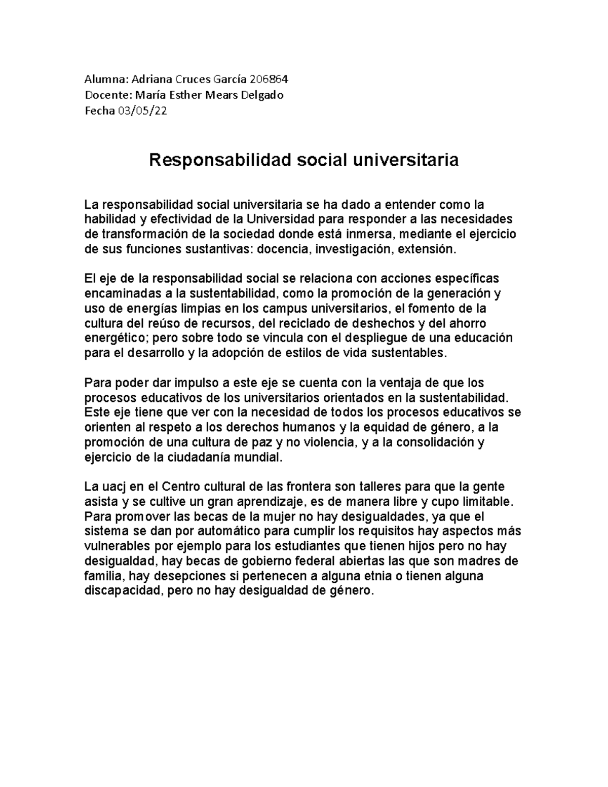Responsabilidad social universitaria - El eje de la responsabilidad social se relaciona con ...