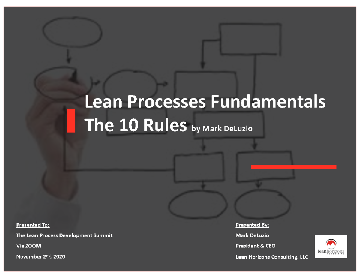 Tuan Agape Sharing- Lean Processes Fundamentals Mark De Luzio ...