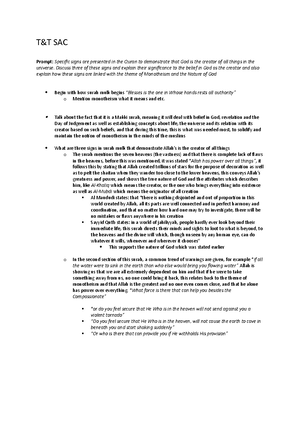 Text and Traditions Sac 2 - Text and Traditions: SAC 2: Surah Maidah (5 ...