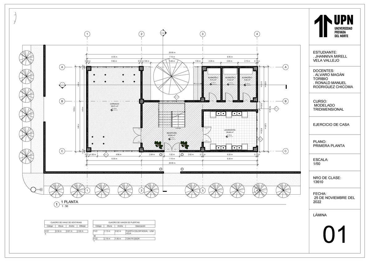 Final Modelado Tridimensional - ARRIBA 7 6 5 4 3 2 1 0 m 0 m 0 m 0 m 0 m 0 m 28 m² LAVANDERÍA 7 ...