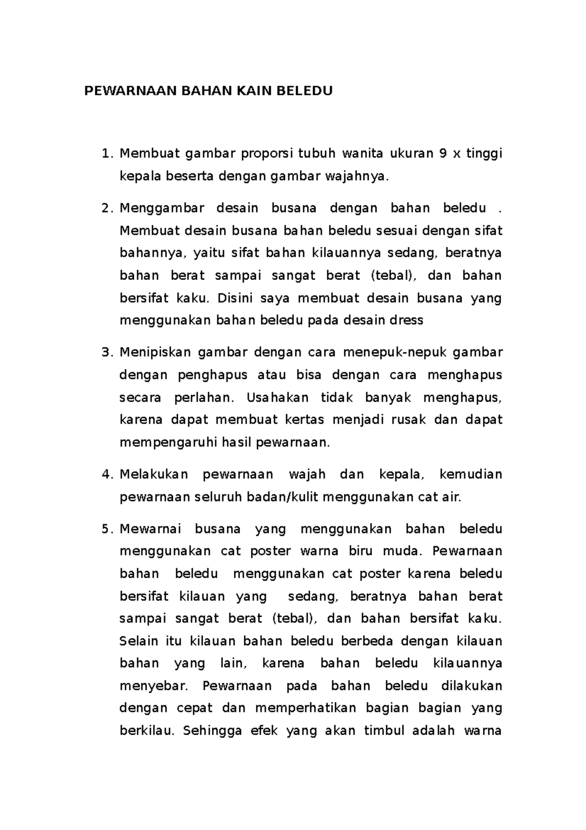 Desain Kain Beledu Busana - PEWARNAAN BAHAN KAIN BELEDU Membuat gambar ...