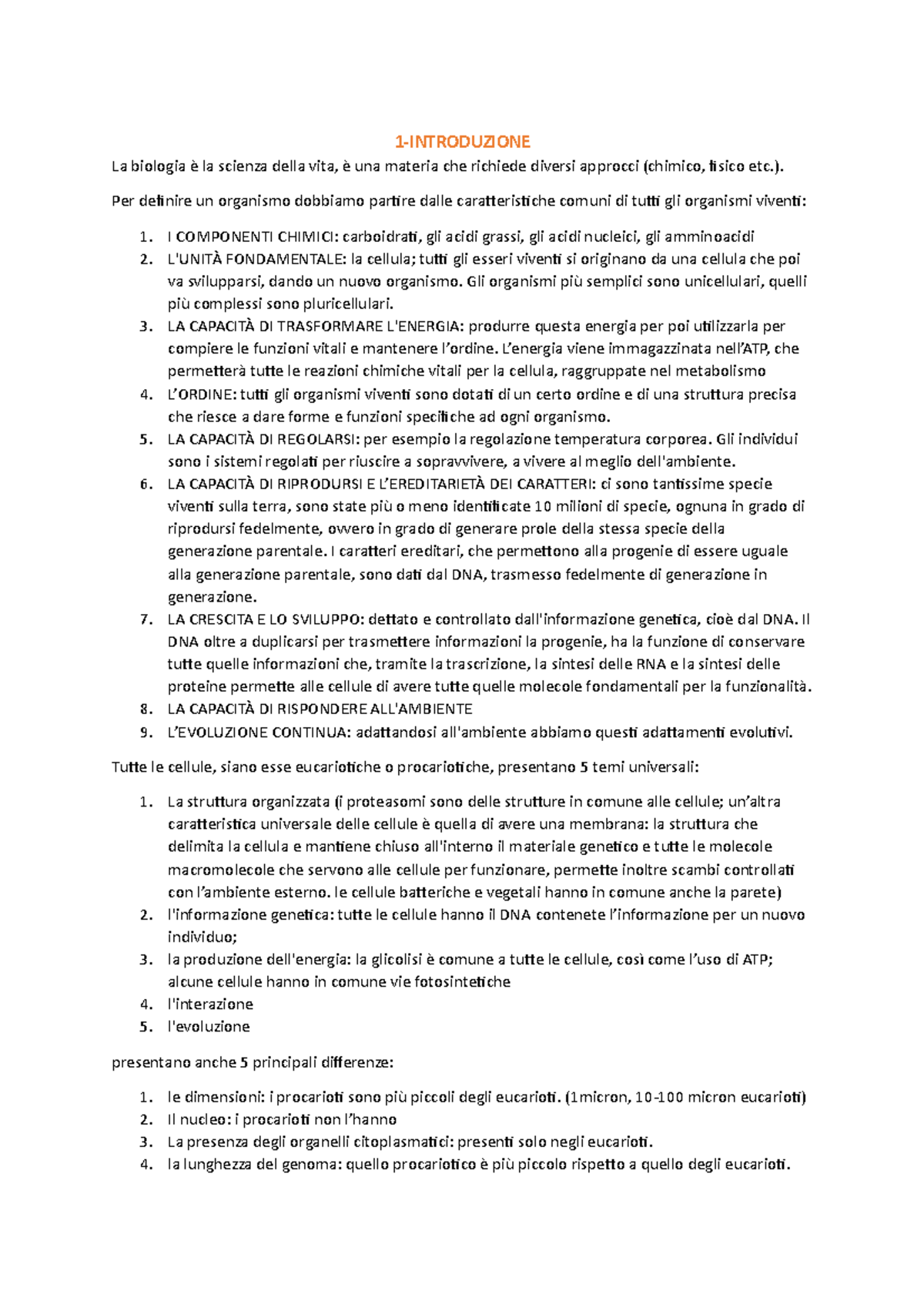 Bioanimale - Sbobine corso biologia animale, CTF 1^ anno, docente ...