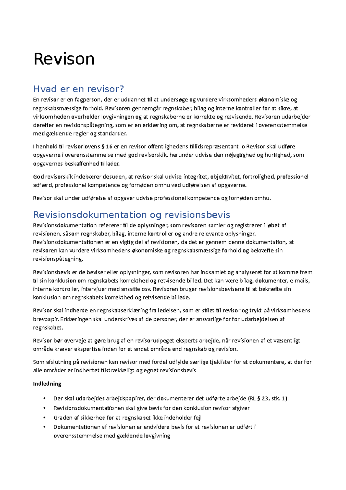 Revison - revisionsdokumentation og bevis - Revison Hvad er en revisor ...