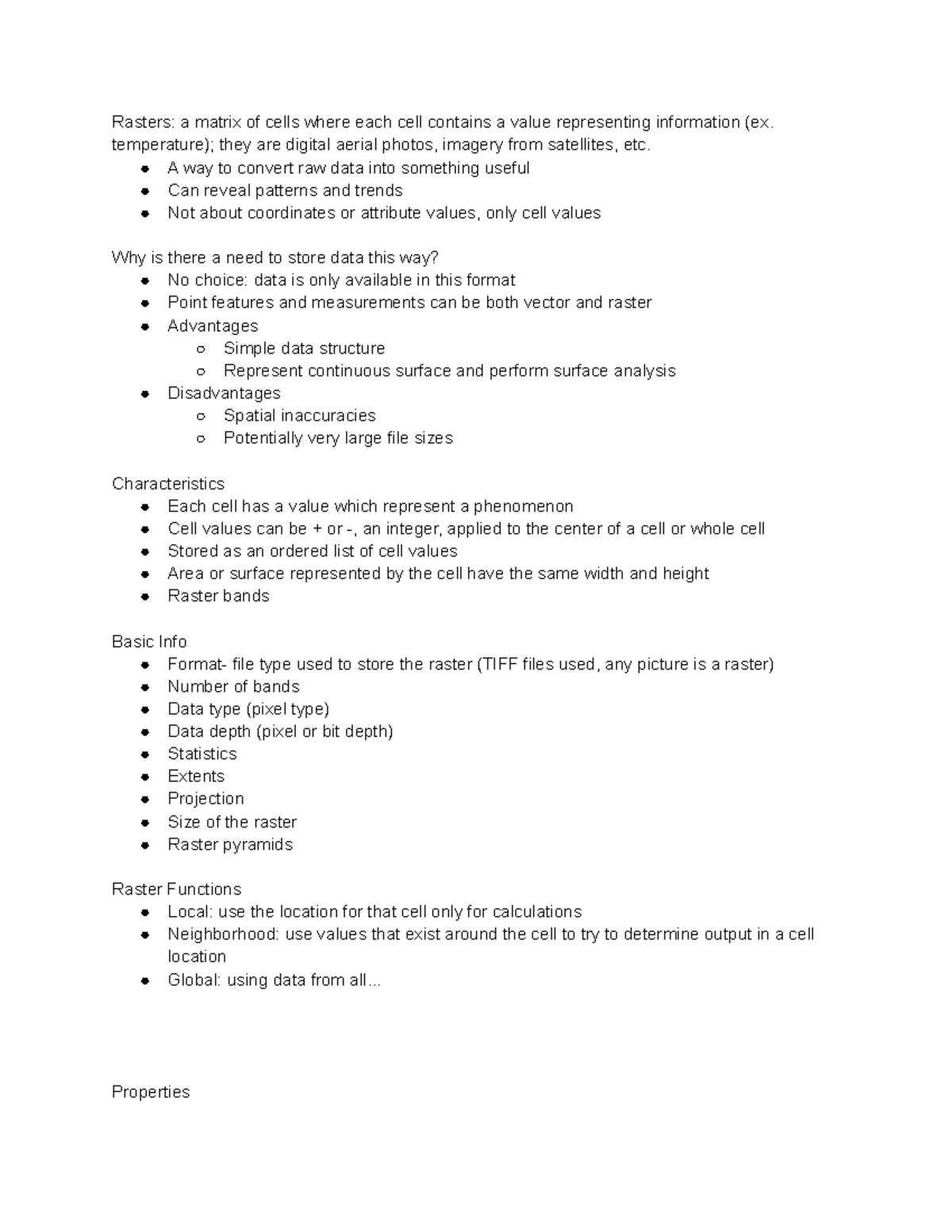 10 02 Rasters - This is an study guide - Rasters: a matrix of cells ...
