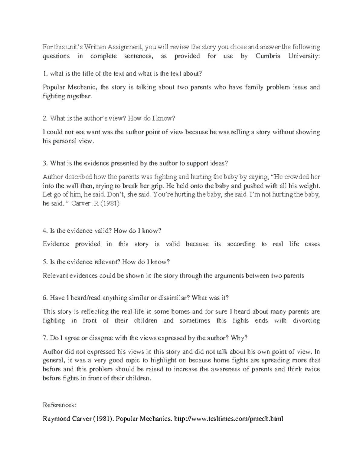 Written Assignment Unit 2 - For this unit’s Written Assignment, you ...