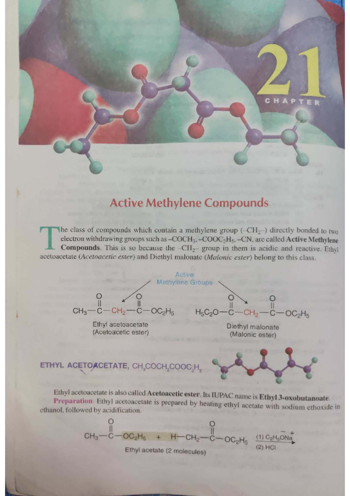 Active methylene compounds - B. Sc Chemistry Hons - Studocu