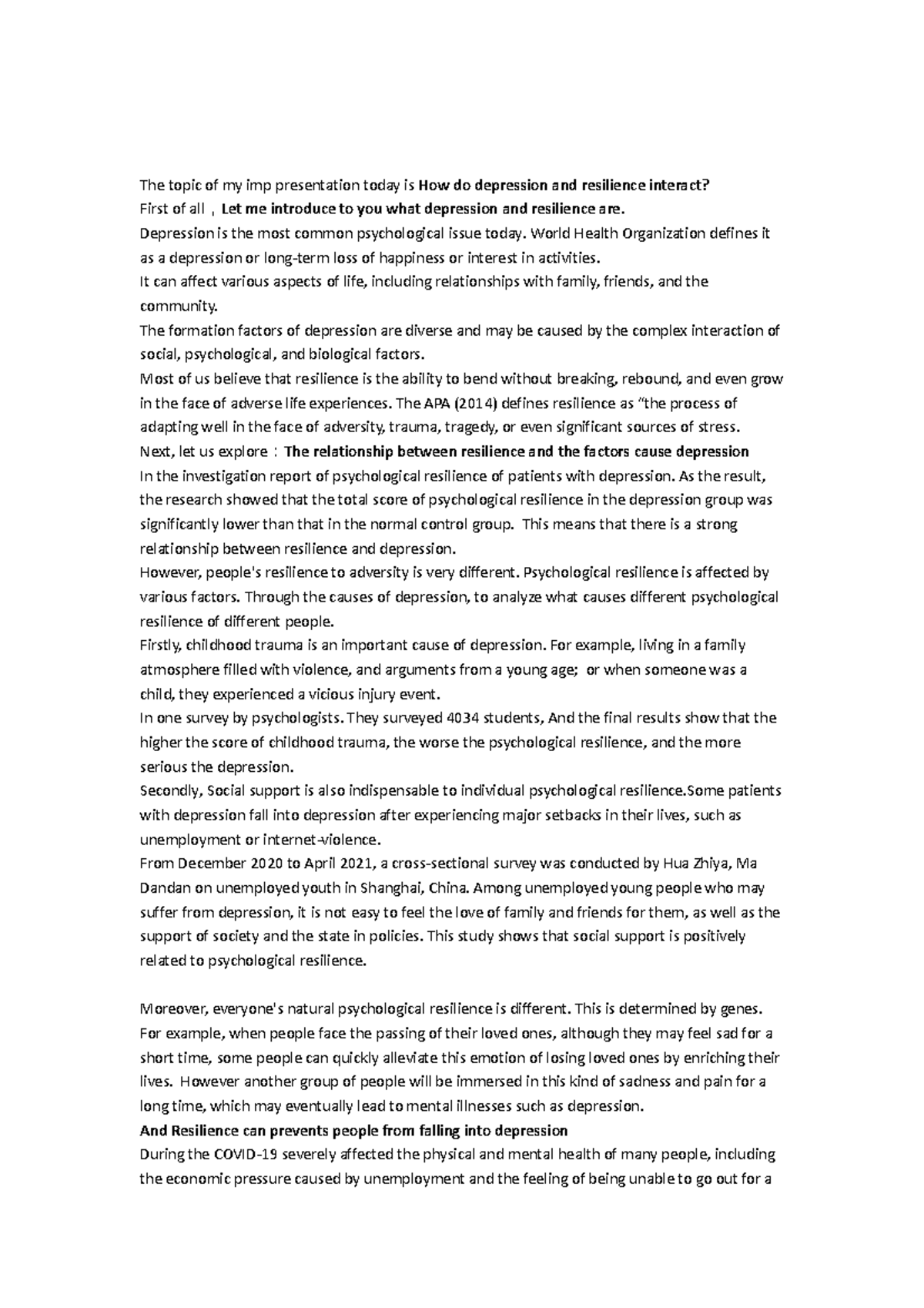 IMP演讲稿 - 演讲稿 - The topic of my imp presentation today is How do ...