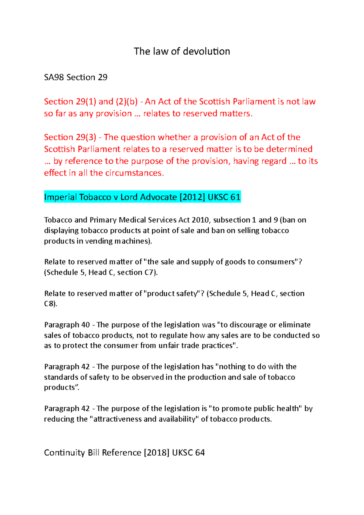 The law of devolution - Notes to help with knowledge or revision. - The ...