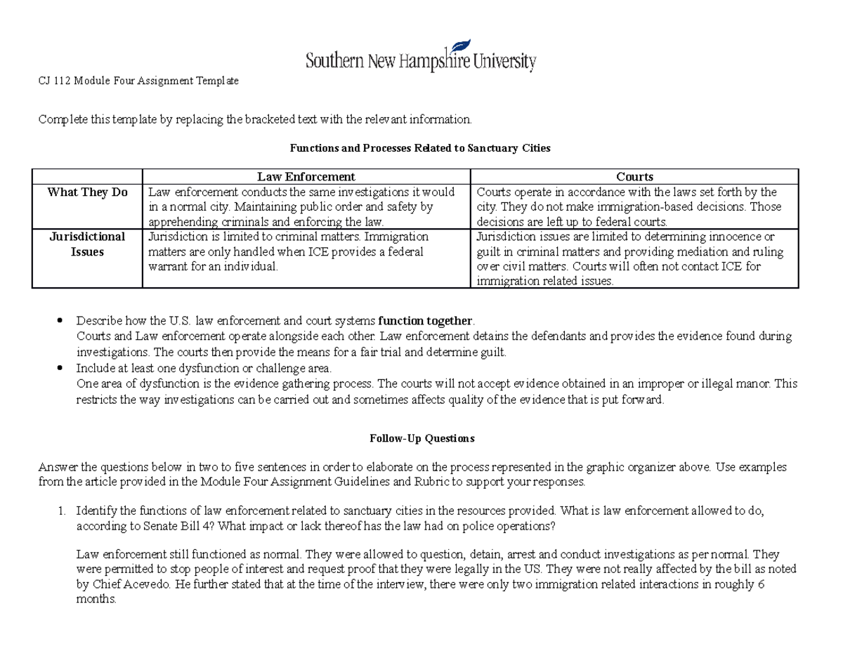 CJ 112 Module Four Assignment Template - CJ 112 Module Four Assignment ...