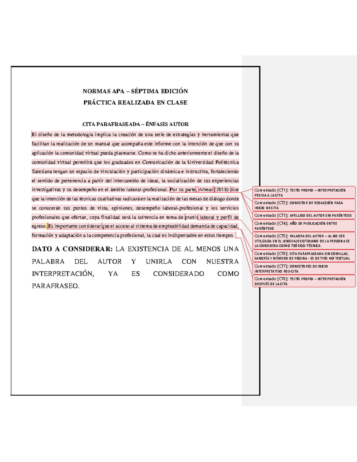 CITA Parafraseada - Estudio 2021 - NORMAS APA SÉPTIMA EDICIÓN PRÁCTICA ...